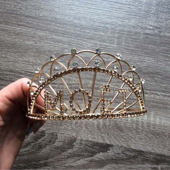 Moet & Chandon | Accessories | New Mot Chandon Gold Pink Rhinestone ...